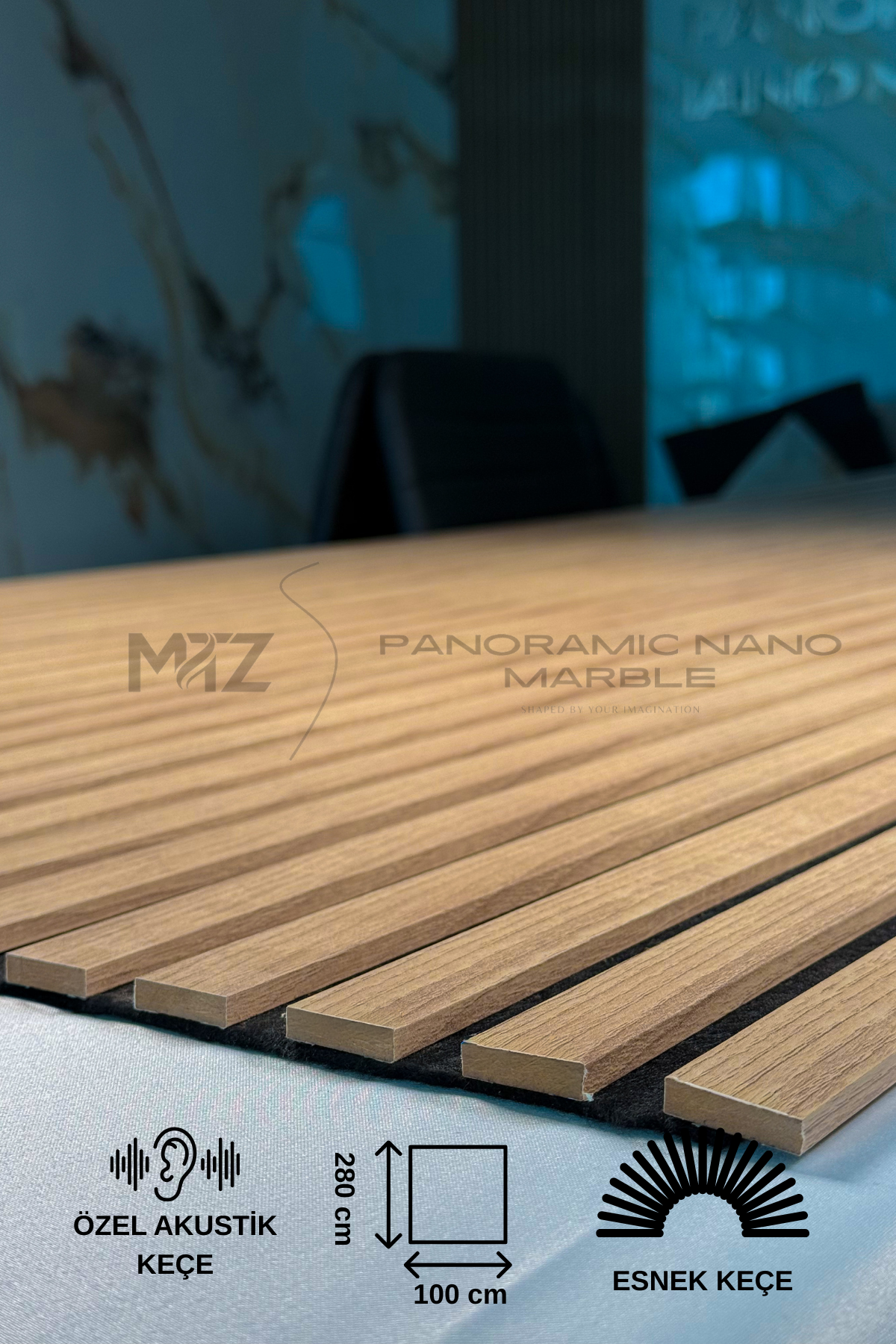 Akustik Panel(AKP-100280-Somono) | MTZ Grup Panoramik Nano Mermer